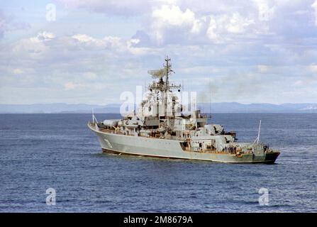 A port quarter view of the Soviet Krivak I class frigate Zharky ...