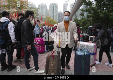 Cross-boundary passengers arrive at Futian Control Point in Shenzhen ...