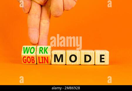 Work or goblin mode symbol. Concept word Work mode Goblin mode on ...