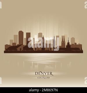 Denver Colorado city skyline vector silhouette illustration Stock ...