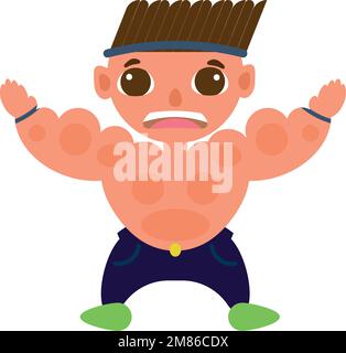 Isolated happy body builder cartoon character Vector Stock Vector Image ...