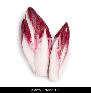 Bunches of fresh red endive on white background Stock Photo - Alamy