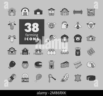 Sheep isolated grayscale icon. Animal head. Farm sign. Graph symbol for ...