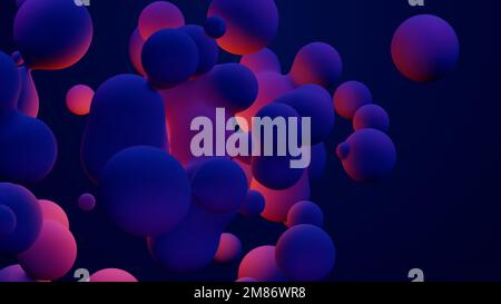 Metaverse 3d render morphing animation pink purple abstract metaball ...