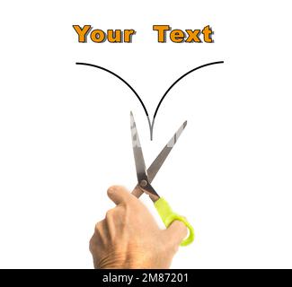 Male hand with an open scissors on a white Stock Photo - Alamy