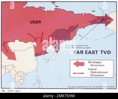 A map depicting likely Soviet strategic and operational routes in the ...