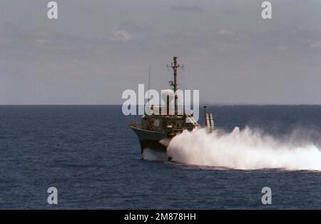 A port quarter view of the patrol combatant missile (hydrofoil) USS ...