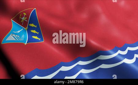 Federal subjects of Russia flag of Magadan Oblast Stock Photo - Alamy