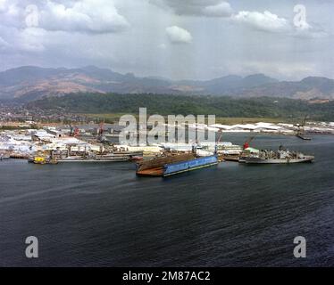 An aerial view of the fleet oilers USNS MISPILLION (T-AO-105) and USNS ...
