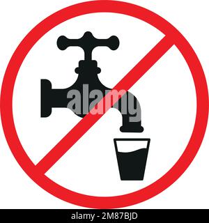No water drop sign drop crossed out vector icon Stock Vector Image ...
