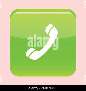 Phone icon in trendy flat style isolated on white background. Telephone ...
