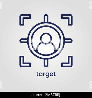 Customer, target, user, man icon is isolated on white background. Use ...