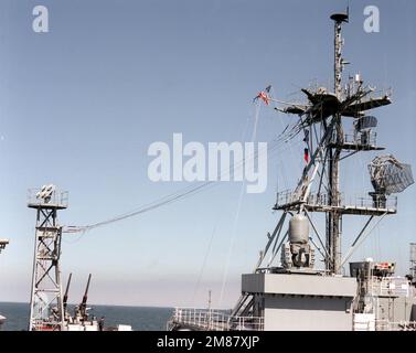 A view of the Mark 7 16-inch/50-cal. gun turret on the forward deck of ...