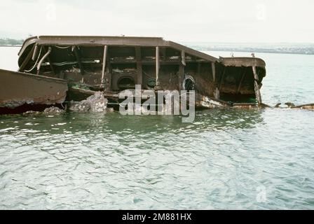 A view of the wreck of the former battleship/target ship UTAH (BB-31/AG ...