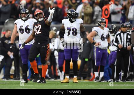 Cincinnati Bengals defensive tackle BJ Hill (92) leaves the field after ...