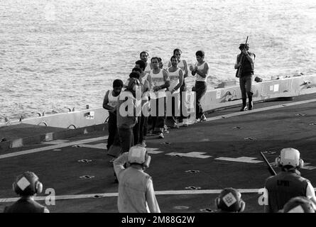 The miscellaneous flagship USS LA SALLE (AGF-3) comes alongside the ...