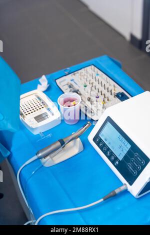 Dental clinic, machines and utensils before the operation in the dental ...