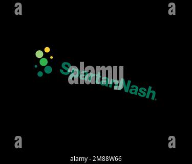 SpartanNash, rotated logo, black background Stock Photo - Alamy
