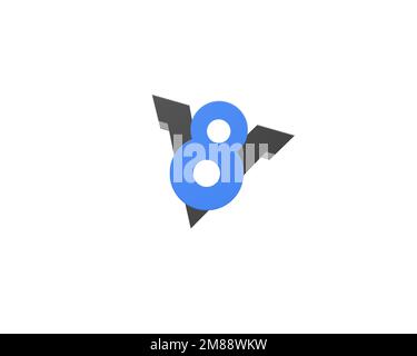 V8 JavaScript engine, rotated logo, black background B Stock Photo - Alamy