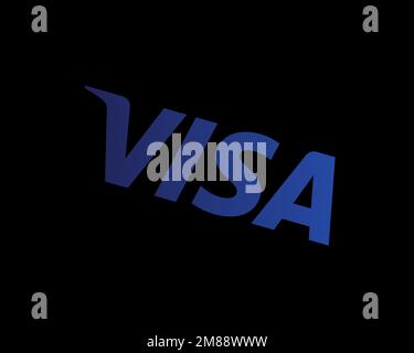 Visa Inc. rotated logo, black background Stock Photo - Alamy