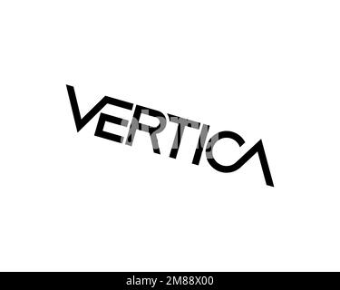 Vertica, rotated logo, white background Stock Photo - Alamy