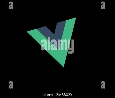 Vue. js, Logo, Black background Stock Photo - Alamy