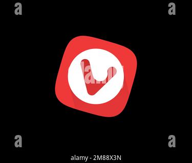 Vivaldi web browser, Logo, Black background Stock Photo - Alamy