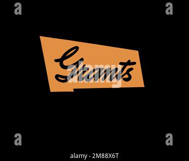 W. T. Grant, rotated logo, black background Stock Photo - Alamy