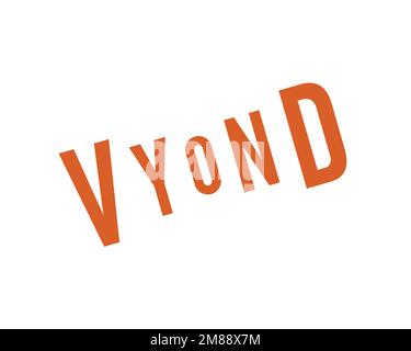 Vyond, rotated logo, white background B Stock Photo - Alamy