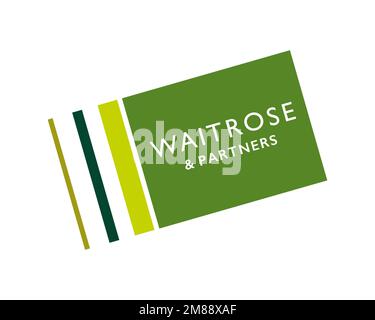 Waitrose, rotated logo, white background B Stock Photo - Alamy