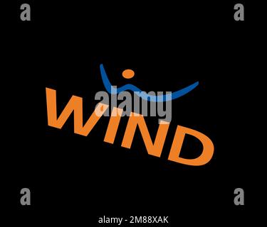WIND Italy, rotated logo, black background Stock Photo - Alamy