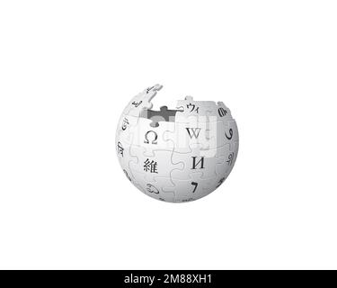 Wikipedia, rotated logo, white background Stock Photo - Alamy