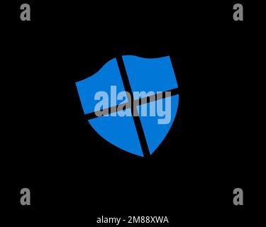 Windows Defender, rotated logo, black background B Stock Photo - Alamy