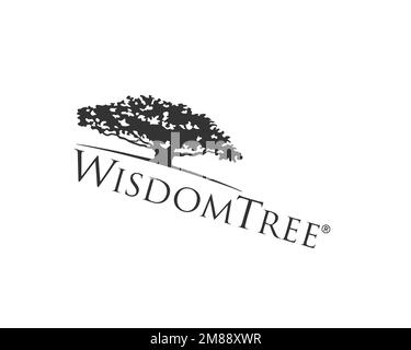 WisdomTree Investments, rotated logo, white background Stock Photo - Alamy