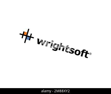 Wrightsoft, rotated logo, white background Stock Photo - Alamy