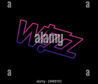 Wizz Air UK, rotated logo, black background Stock Photo - Alamy