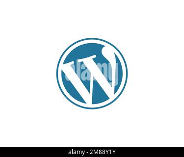 WordPress, Rotated Logo, White Background Stock Photo - Alamy