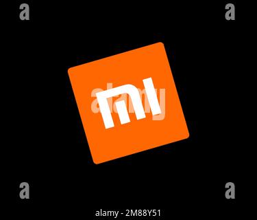Xiaomi Mi 1, rotated logo, black background Stock Photo - Alamy