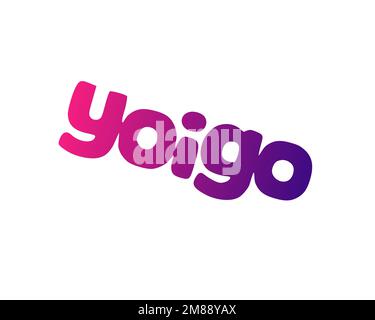 Yoigo, rotated logo, white background Stock Photo - Alamy