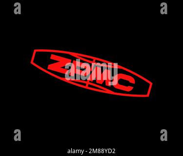 ZPMC company, rotated logo, black background Stock Photo - Alamy