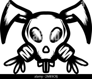 Cartoon rabbit skull with carrots Stock Vector Image & Art - Alamy