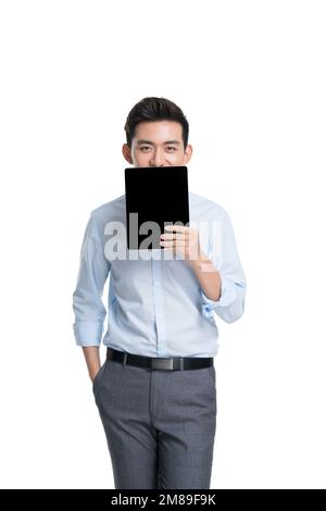 Take the business men tablets Stock Photo - Alamy