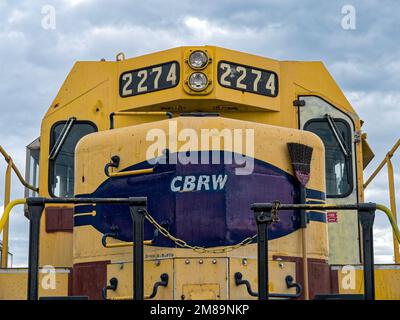 The cab of locomotive 2274 parked at the Columbia Basin Railroad Yard ...
