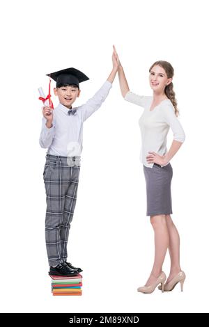 Graduate students and the teachers hand-clapping Stock Photo - Alamy