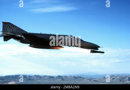An F-4E Phantom II aircraft of the 37th Tactical Fighter Wing launches ...