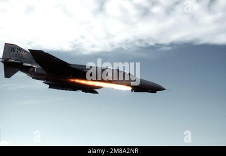 An F-4E Phantom II aircraft of the 37th Tactical Fighter Wing launches ...