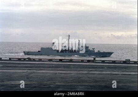 A starboard beam view of the West German frigate FGR KOLN (F-211 ...