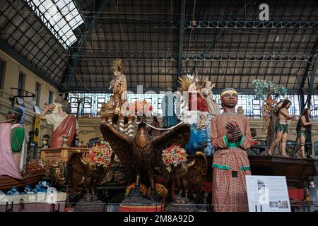 Interior of the North Station with wooden Floats used as Ceremonials in ...
