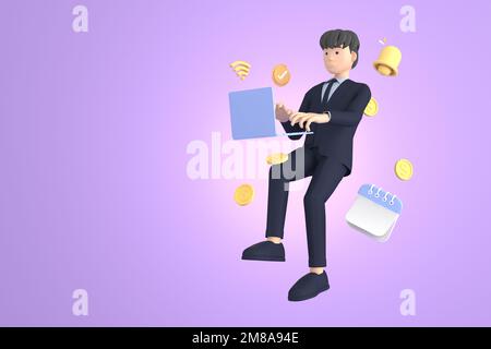 Tax Day Reminder Concept. Businessman submit tax by online concept ...