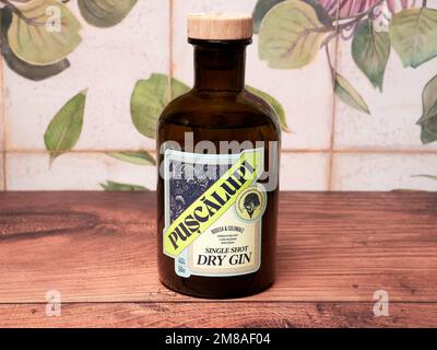 Bucharest, Romania - January 7, 2023: Romanian Wolfpack gin takes its ...